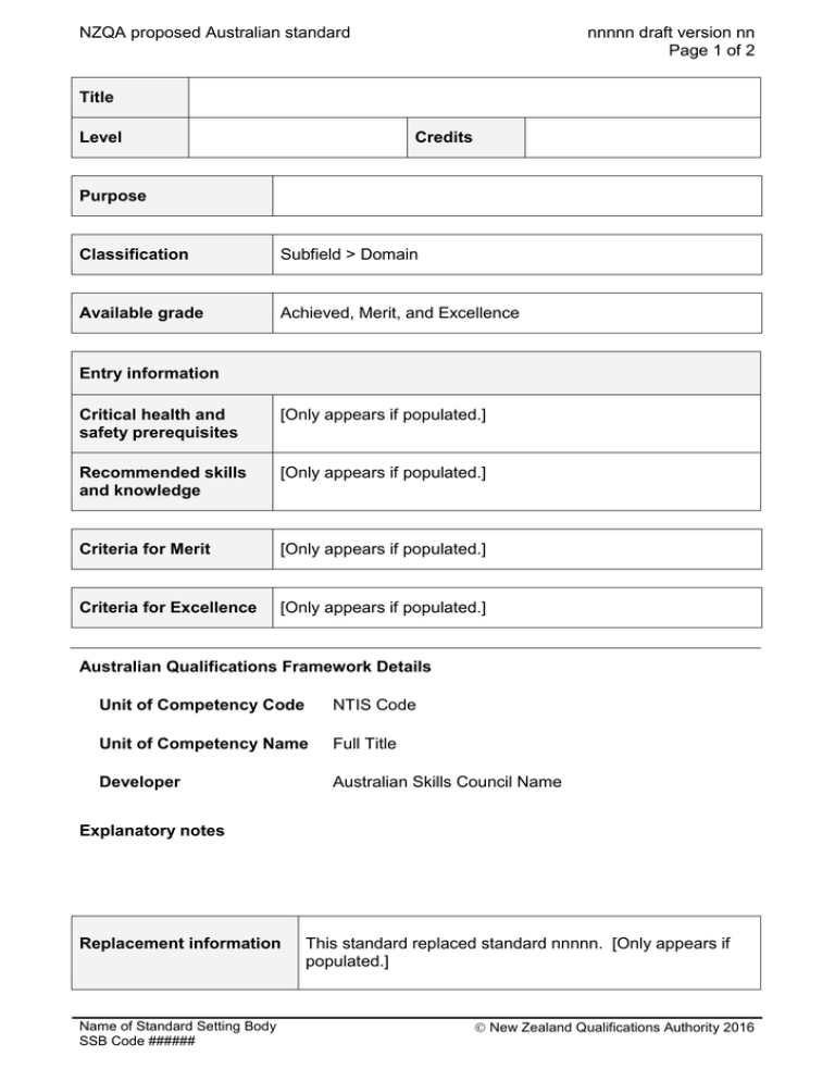 Australian Units coversheet template (DOC, 67KB)