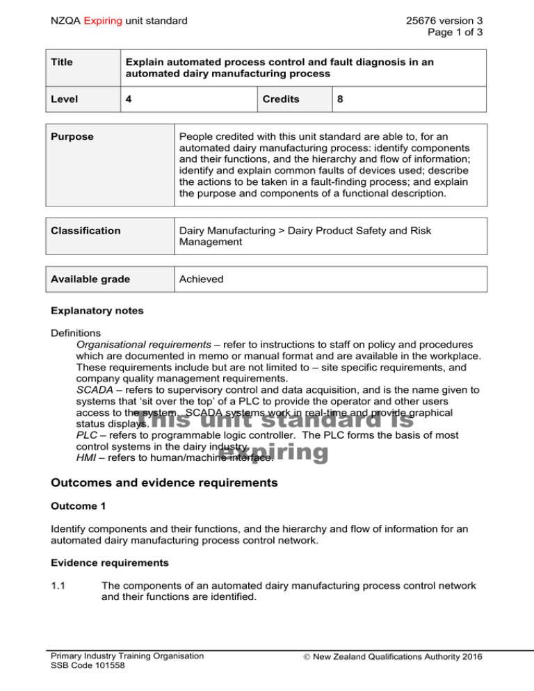 NZQA unit standard 25676 version 3
