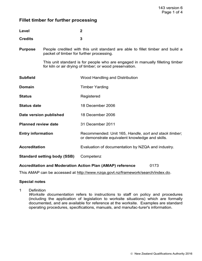 Fillet timber for further processing