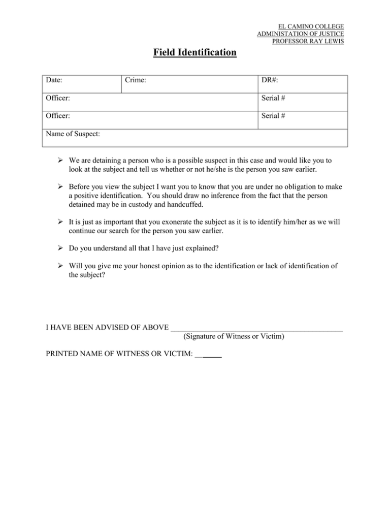 Field Identification