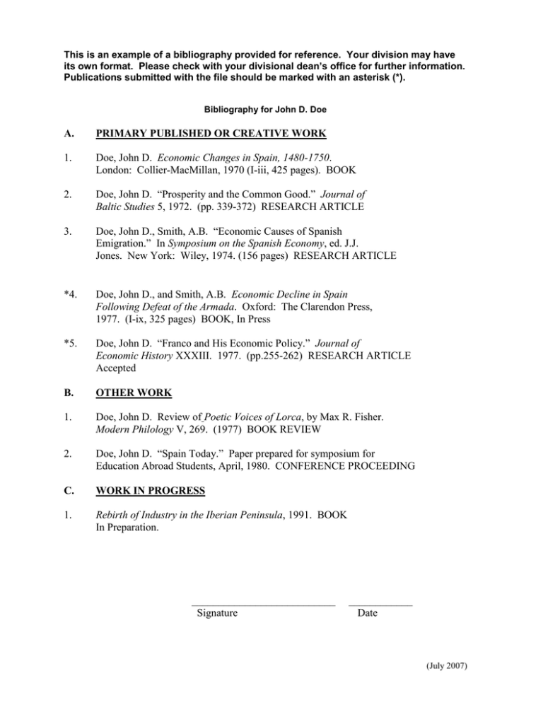 Bibliography (Example)