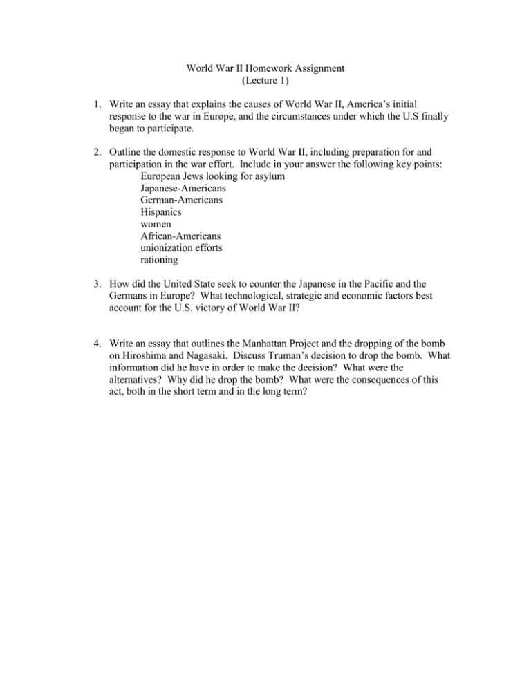 World War II Homework Assignment -lec 1.doc