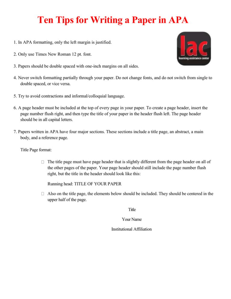 APA Paper Formatting: 10 Tips for Students