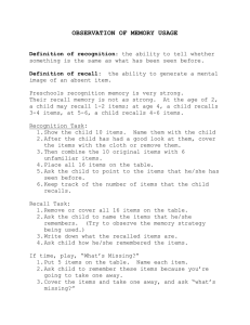 Memory Impairment Screen (MIS) Assessment Tool