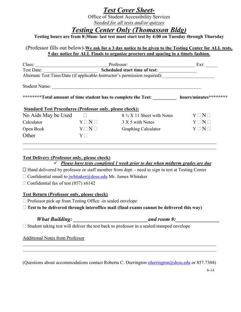 Test Cover for the Office of Testing