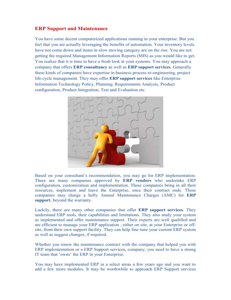 ERP Support and Maintenance