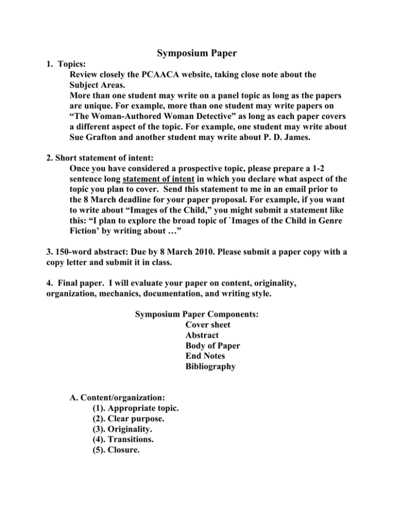 Symposium Paper Guidelines