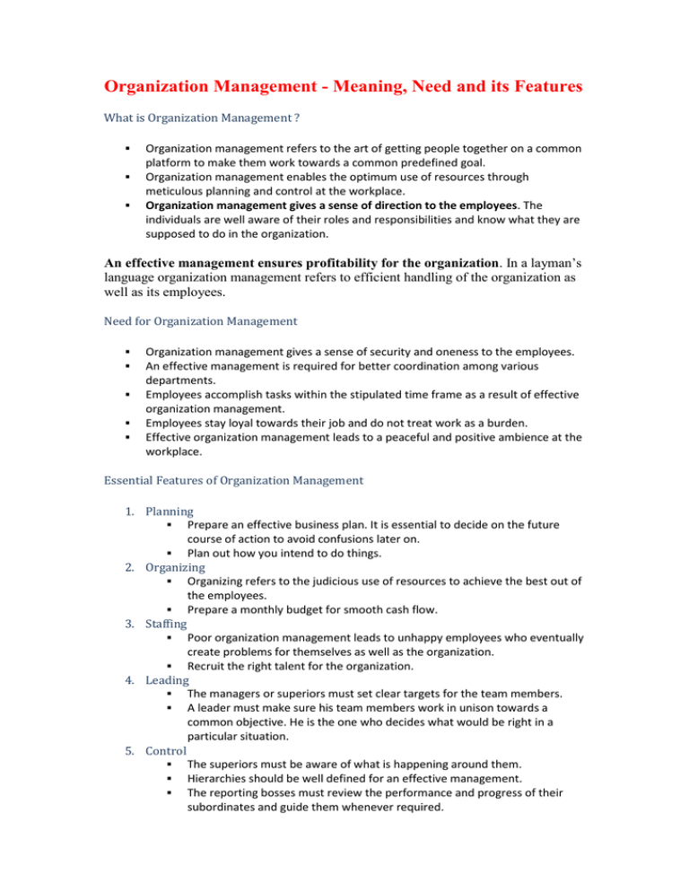 Organization Management