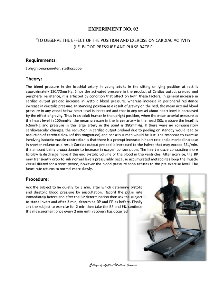 Cardiac Activity Experiment: Position & Exercise Effects