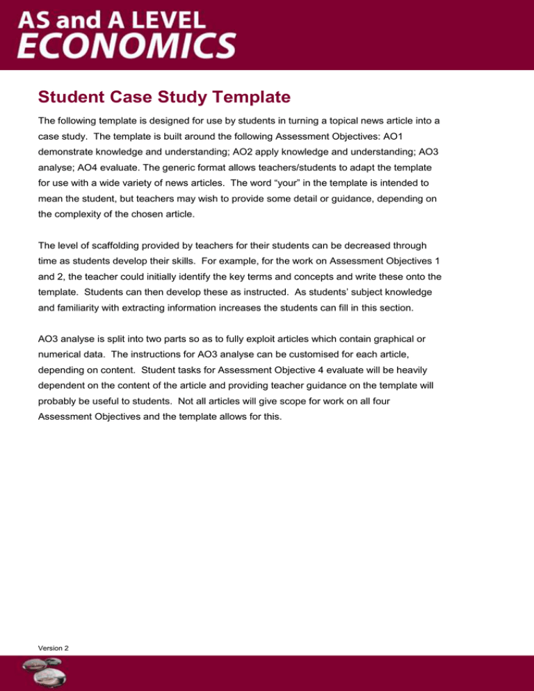 Economics Case Study Template for Students