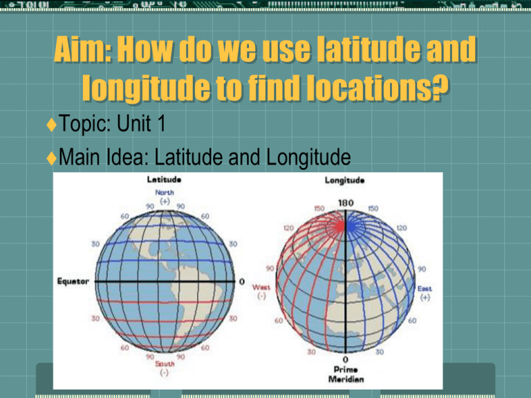 Latitude and Longitude