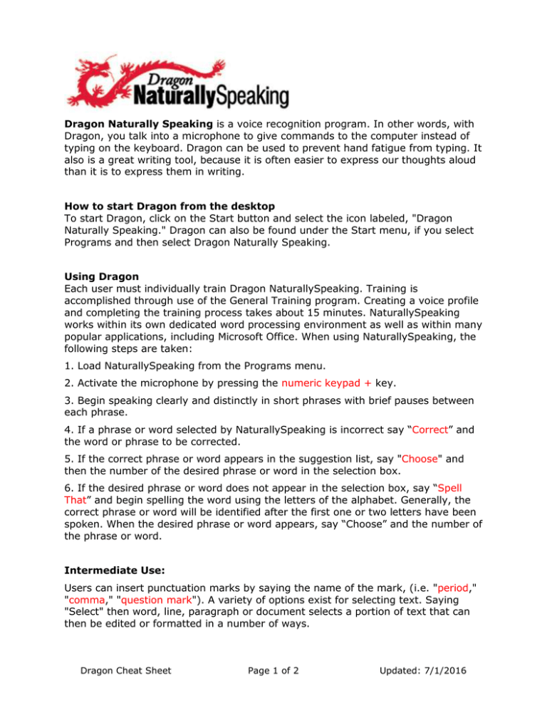 Dragon Naturally Speaking