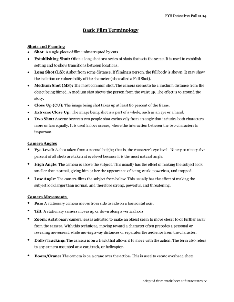 Basic Film Terminology