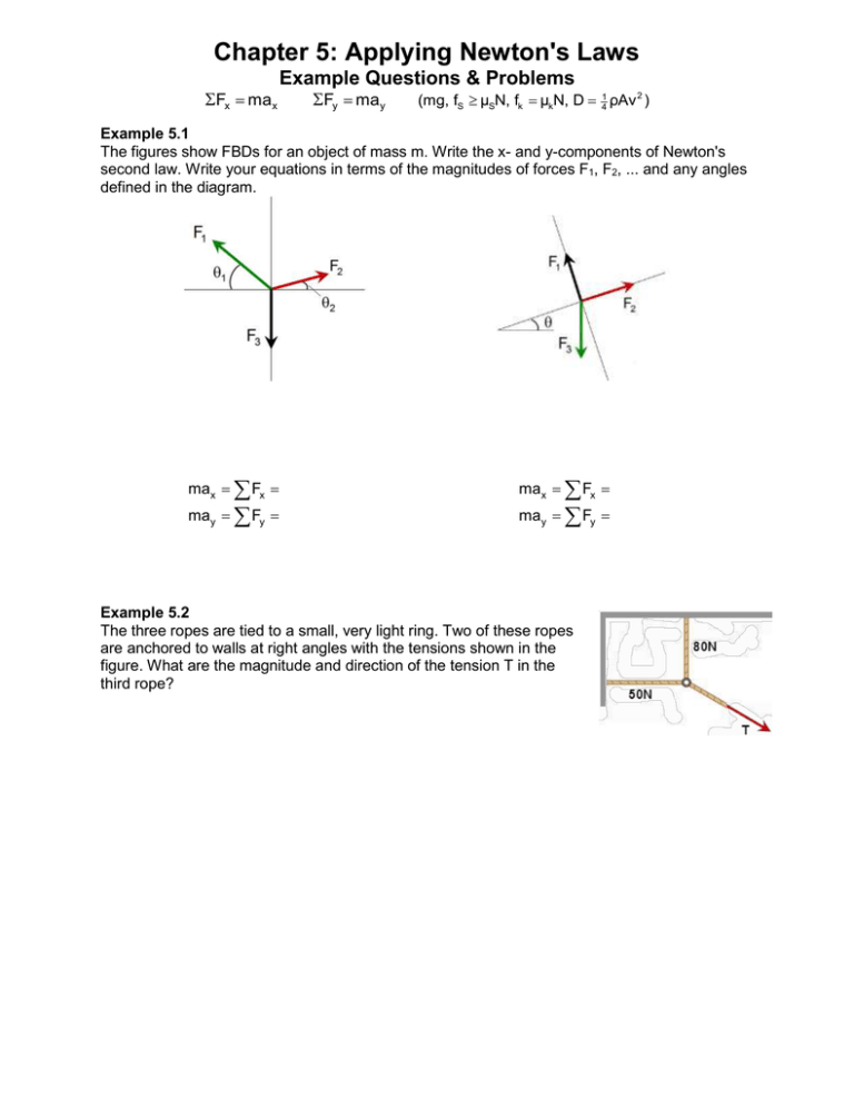 Newton's Laws Example Problems: Forces & Motion