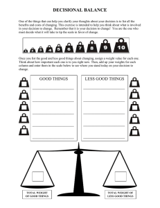 Decisional Balance Worksheet: Pros & Cons of Change