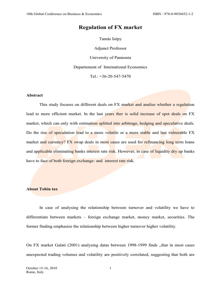 Regulation of FX market
