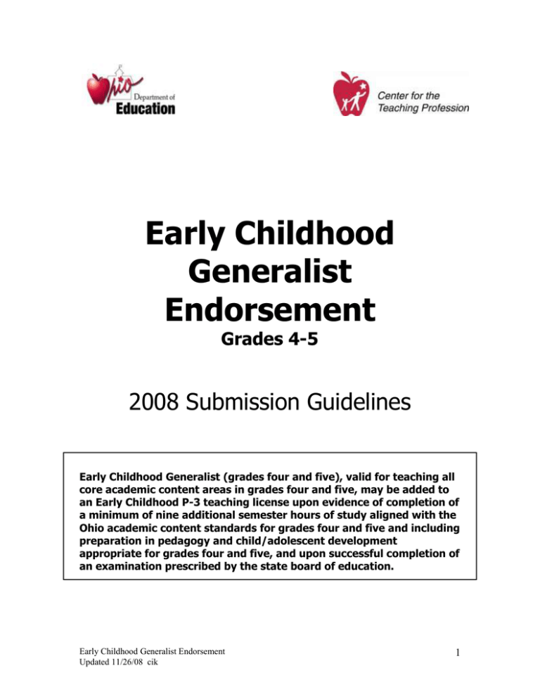 Early Childhood Generalist Endorsement