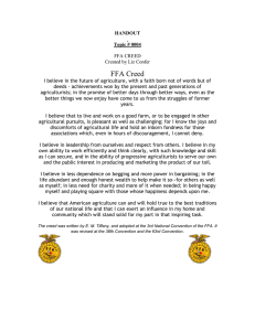 FFA Creed: The Future of Agriculture & Leadership