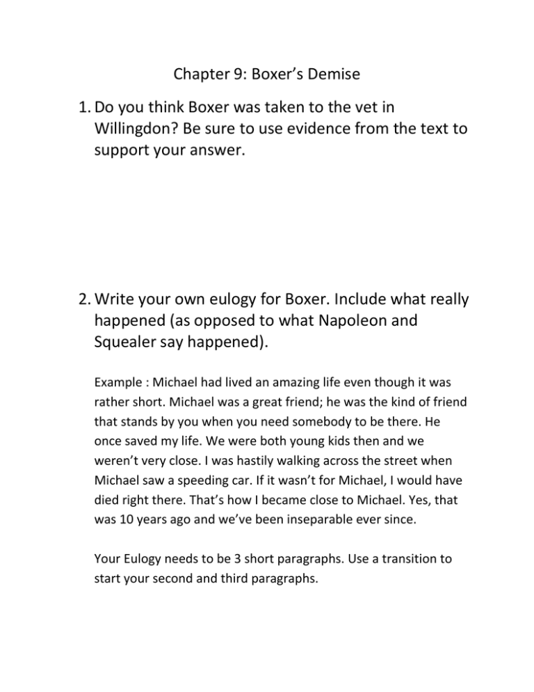 Animal Farm: Boxer's Demise - Analysis & Eulogy