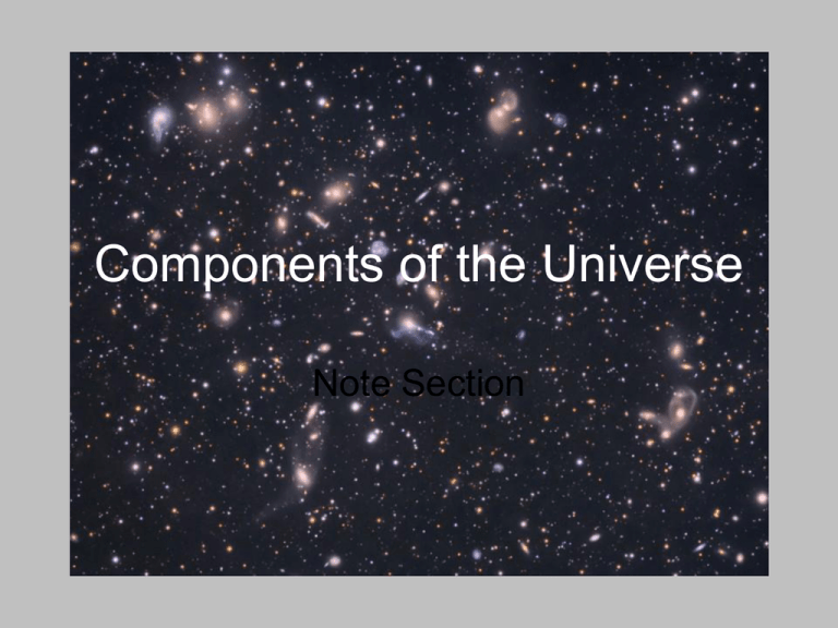 Components of the Universe: Solar Systems & Galaxies