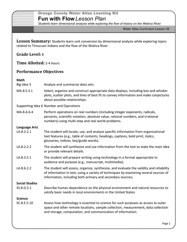 Fun with Flow Lesson Plan