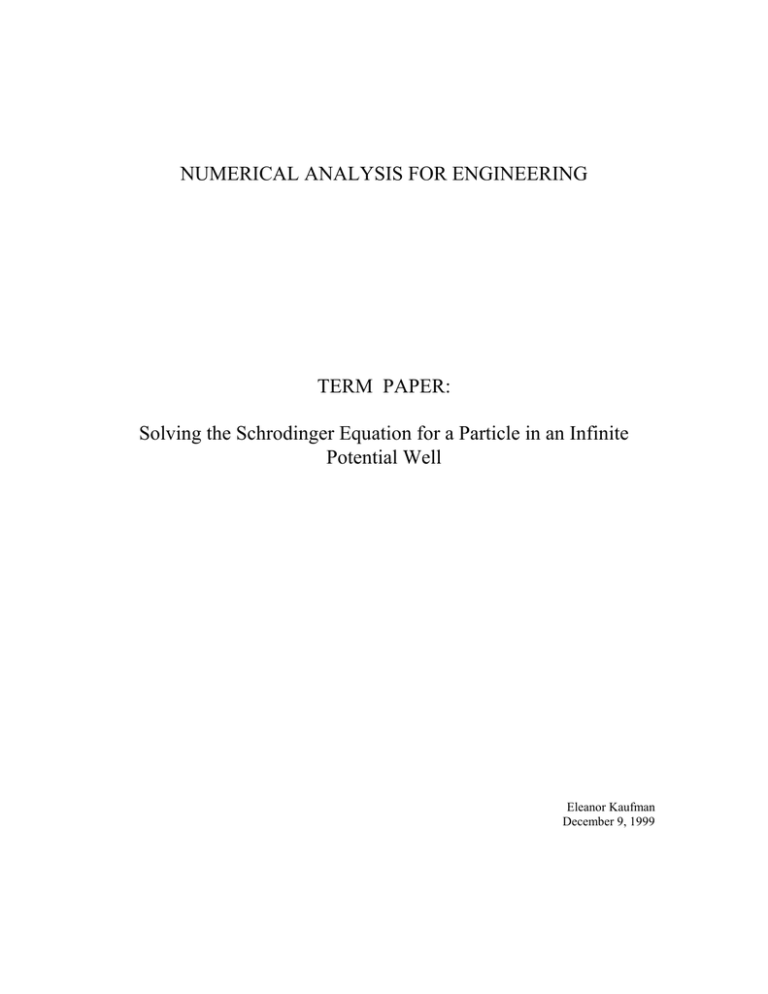 NUMERICAL ANALYSIS FOR ENGINEERING TERM PAPER 