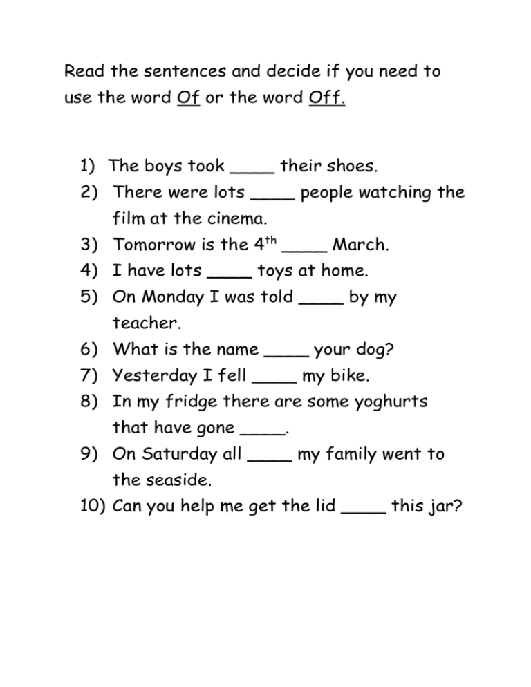 Read the sentences and decide if you need to