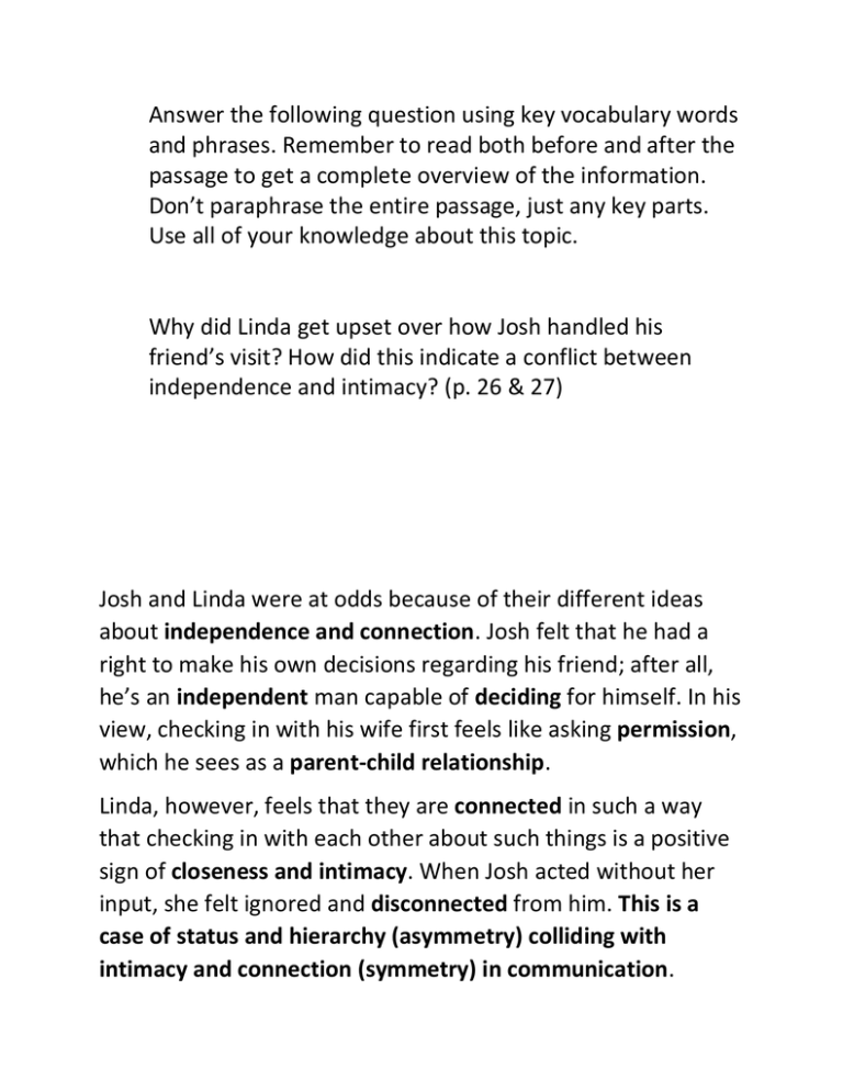 Answer the following question using key vocabulary words