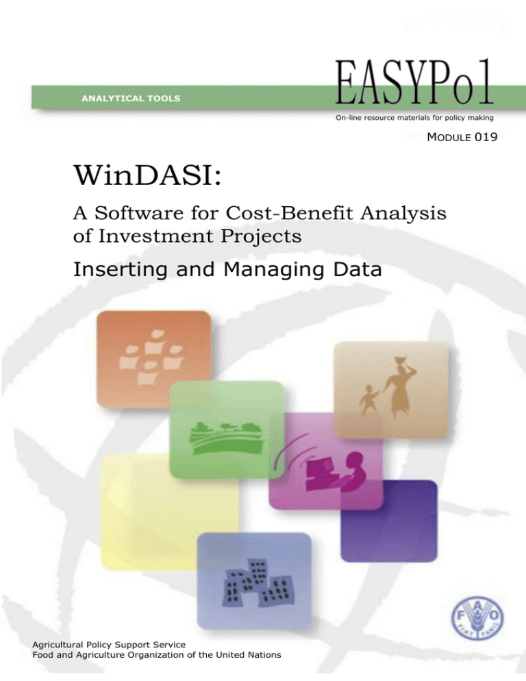 WinDASI A Software For Cost Benefit Analysis Of Investment Projects WinDASI A Software For Cost Benefit Analysis Of Investment Projects