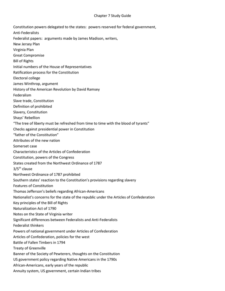 Chapter 7 Study Guide