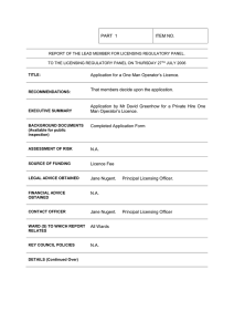 Goods Vehicle Operator Licensing