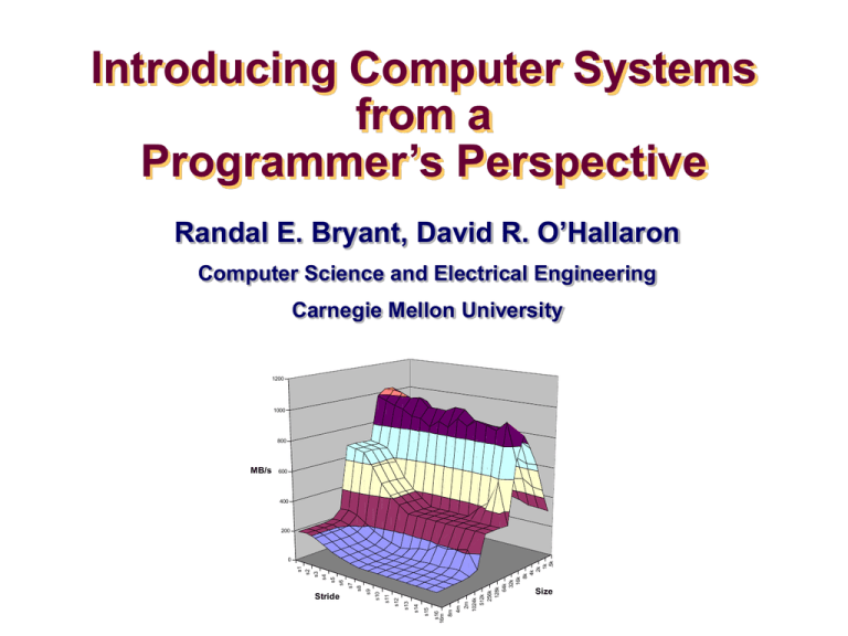 Introducing Computer Systems from a Programmer’s Perspective Randal E ...