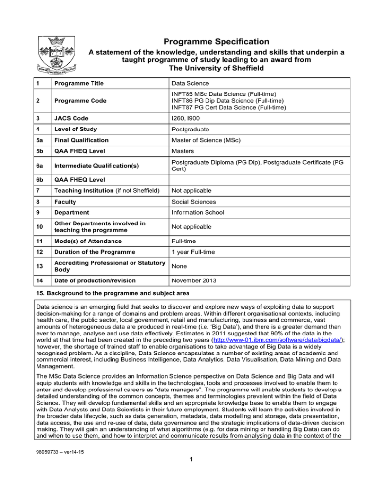 Programme Specification