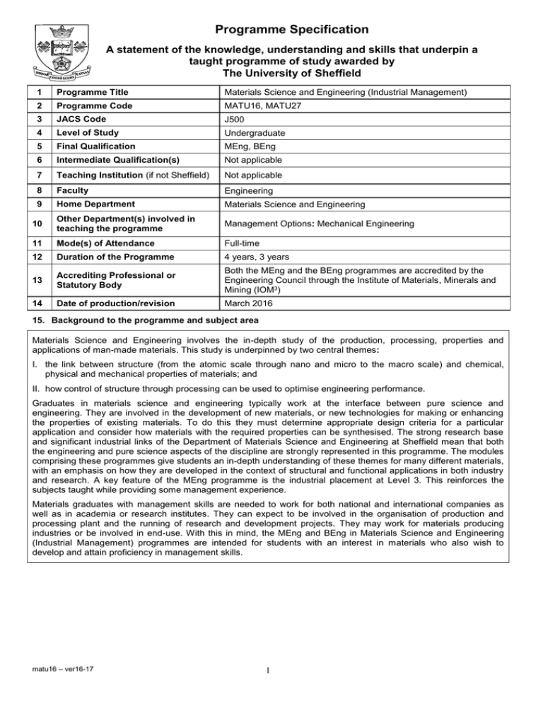 Programme Specification