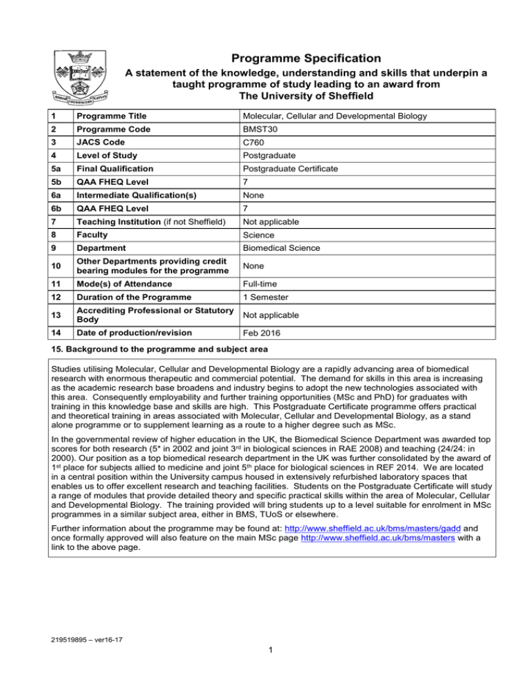 Programme Specification
