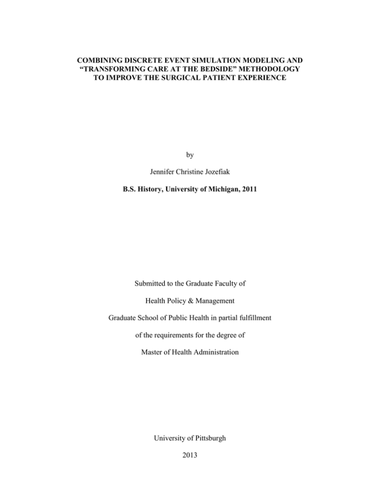 COMBINING DISCRETE EVENT SIMULATION MODELING AND COMBINING DISCRETE EVENT SIMULATION MODELING AND