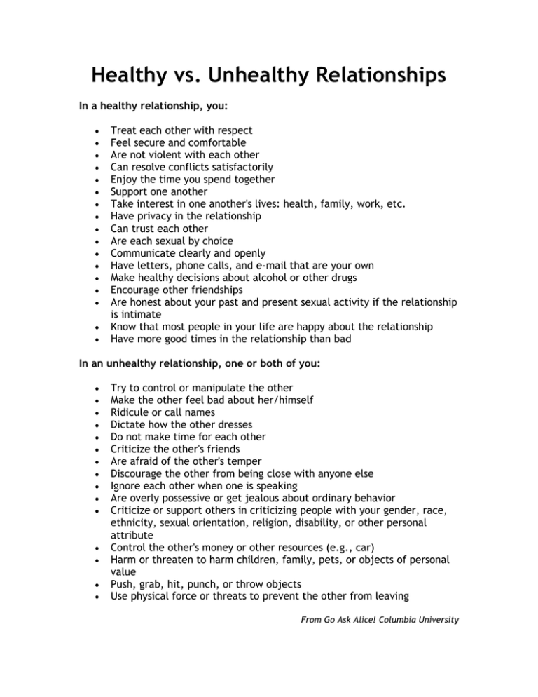 Healthy vs. Unhealthy Relationships: A Guide