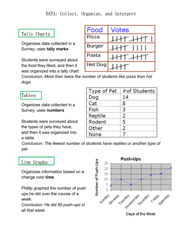 DATA: Collect, Organize, and Interpret Tally Charts