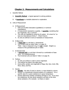 Chapter 2: Measurements and Calculations