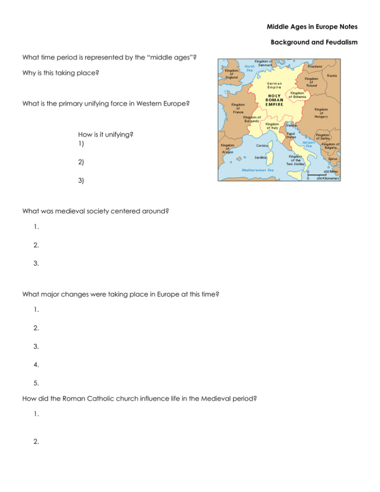 Middle Ages in Europe Notes Background and Feudalism
