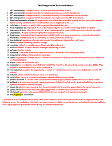 Progressive Era Vocabulary