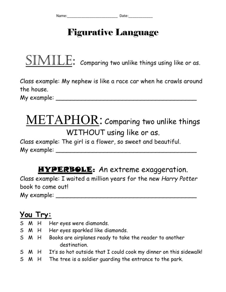 SIMILE: Figurative Language