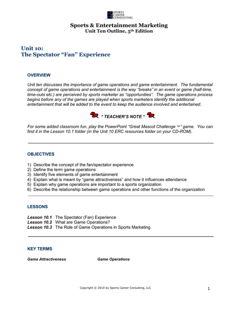 Sports & Entertainment Marketing: The Fan Experience