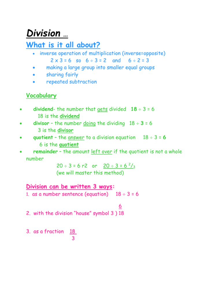 Understanding Division: Elementary Math Concepts