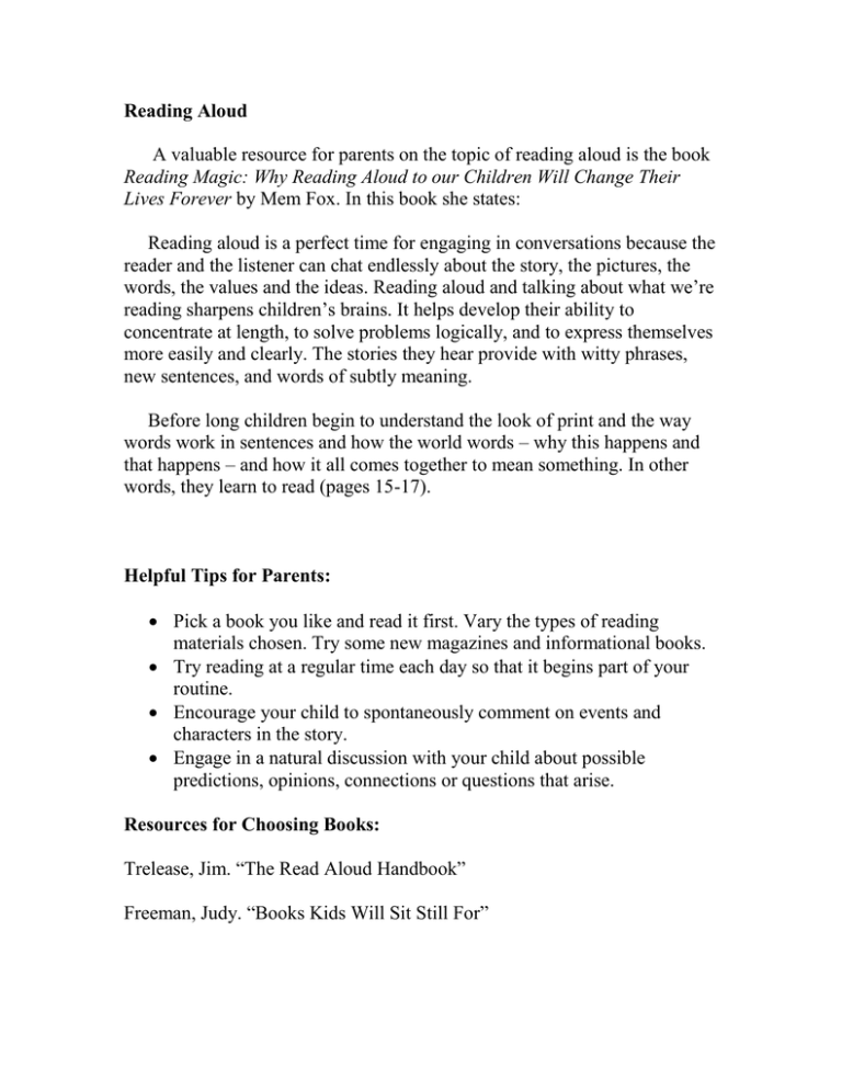 Reading Aloud