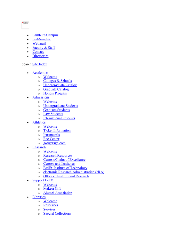 Lambuth Campus myMemphis Webmail
