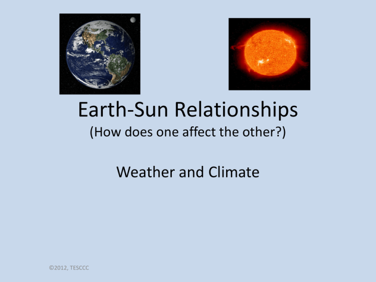 Earth-Sun Relationships Weather and Climate (How does one affect the ...