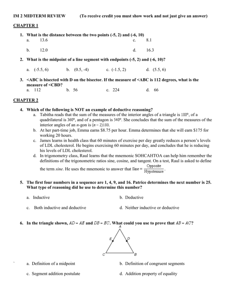 Im 2 Midterm Review Chapter 1