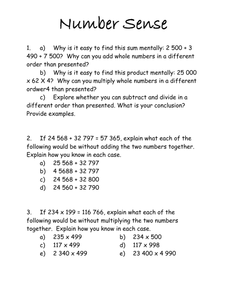 Number Sense