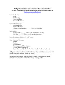 Costume Design Worksheet